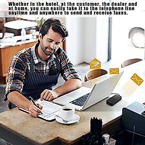 USB 56K Voice Fax Data External V.90 V.92 Modem With Dual Ports, Compatible With Windows 98SE/2000/ME/XP/Vista/Win 7 and Support Auto-Dial, Tone and Pulse Dialing, Auto Answer, Auto Retrain (Black Color)