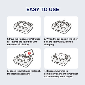 HONEY CARE Petrichor Mix Cat Litter I Tofu Cat Litter I Nature Plant-Based Pellets and Bentonite Sustainable Cat Litter I Low-Dust Qucik Clumping Superior Odor Control, 24-lbs Value Pack (6 lbs x 4)