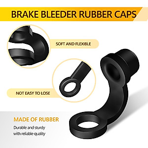 Sodcay 24 PCS Car Bleeder Rubber Caps, 8mm Brake Pump Drain Screw Cap Grease Fitting Dust Cover, High-Performance Brake Filler Bleeder Cap, Universal Accessories for Cars Motorcycles （Black)