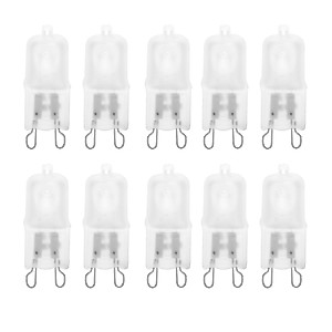 10 Pack Frosted Lense Q25/G9/FR/120V G9 JCD 25 Watt 120 Volt T4 JD Type Halogen House Hold Light Bulb Hanging Pendant Accent Type Spot Down Lamp Chandelier Sconce Fixture Lighting