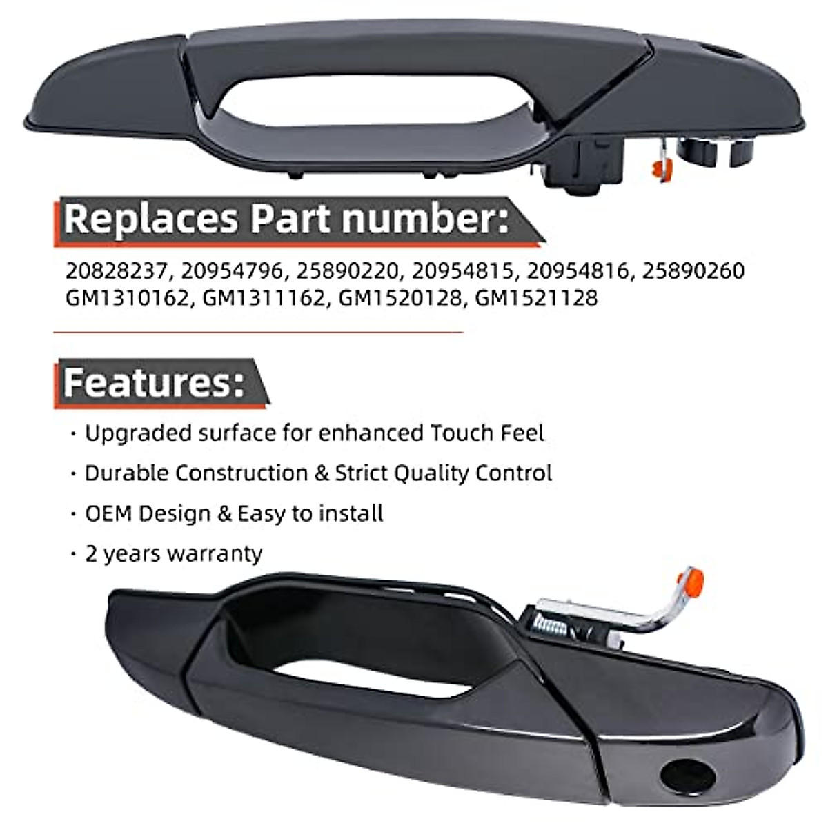 DEAL AUTO ELECTRIC PARTS 4pcs Left+Right Front+Rear Side Black Exterior Door Handles Compatible With 07-13 Avalanche/Silverado/Sierra New Body Crew Cab 07-14 Suburban/Tahoe/Yukon/XL/Escalade/ESV/EXT