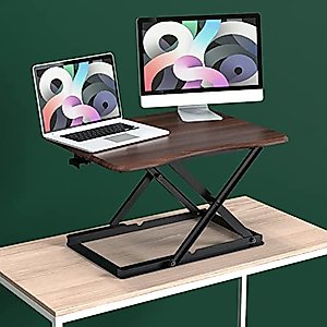 ZINUS Molly 28 Inch Standing Desk with Adjustable Height / Desktop Workstation / Desk Converter / No Assembly, Espresso