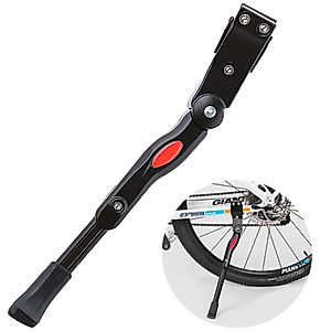 BlueSunshine Bicycle Adjustable Alloy Road Mountain Bike Bicycle Kickstand Side Kickstand Fit for 20" 24" 26" (Black)