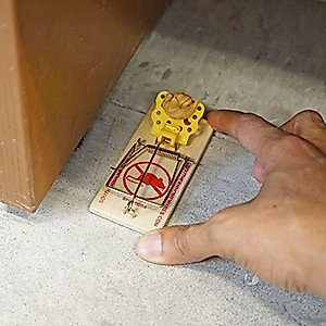 Southern Homewares Wooden Snap Rat Trap Spring Action with Expanded Cheese Shaped Trigger 5 Pack