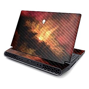 MightySkins Carbon Fiber Skin Compatible with Alienware Area-51M 17" (2019) - Spacial Overload | Protective, Durable Textured Carbon Fiber Finish | Easy to Apply and Change Style | Made in The USA