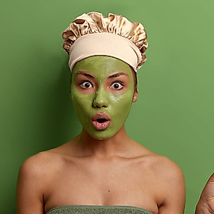 RONRONS 2 Pieces Satin Bonnets for Black Women Silk Hair Bonnet Sleeping Cap