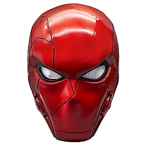 XSQUD Red Mask Hood Helmet Durable Adult Cosplay Halloween Costume Prop Party Accessory (RH helmet)