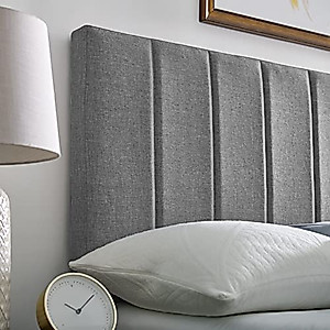 Classic Brands Sienna Tufted Upholstered Headboard, Light Grey King