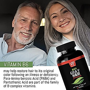 Biotin 300 mg - Gray Hair Solution - Anti Gray Hair Pills, biotin Vitamins for Hair Skin and Nails, Paba Supplement, Anti Gray Hair Supplement, catalase Supplement Grey Hair, 3 Bottles 180 Capsules