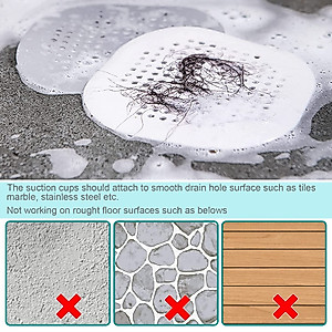 Shower Drain Hair Catcher, Hair Drain Catcher with Suction Cups Tub Drain Hair Catcher Hair Stopper for Shower Drain Bathtub Hair Drain Catcher for Bathroom Bathtub Kitchen Sinks (Black)