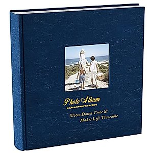 Photo Albums 6x4 slip in, Photo Album 200 Pockets, Memo Photo Book Album for Valentine Family Wedding Christmas Birthday, Picture Album for Baby Boy Girl, Memory Scrapbooks or Postcards Storage, Blue