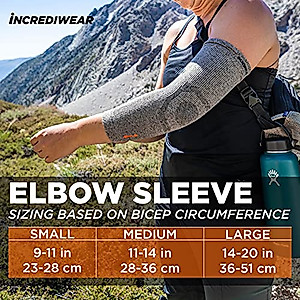 Incrediwear Elbow Sleeve – Elbow Brace for Elbow Support, Joint Pain Relief, Inflammation Relief, and Circulation, Tendonitis, Golf and Tennis Elbow Brace for Women and Men (Grey, Small/Medium)