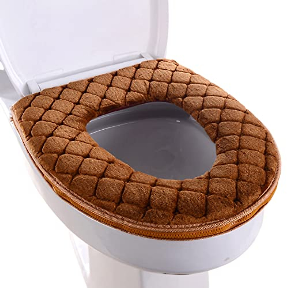 Toilet Seat Cover Pad Soft Toilet Seat Cushion Toilet Seat Warmer Washable Toilet Seat Cover Mat With Zipper Closure Toilet Seat Mat U Shaped Toilet Seat Covers For Bathroom Toilet Seat Cover Pad With