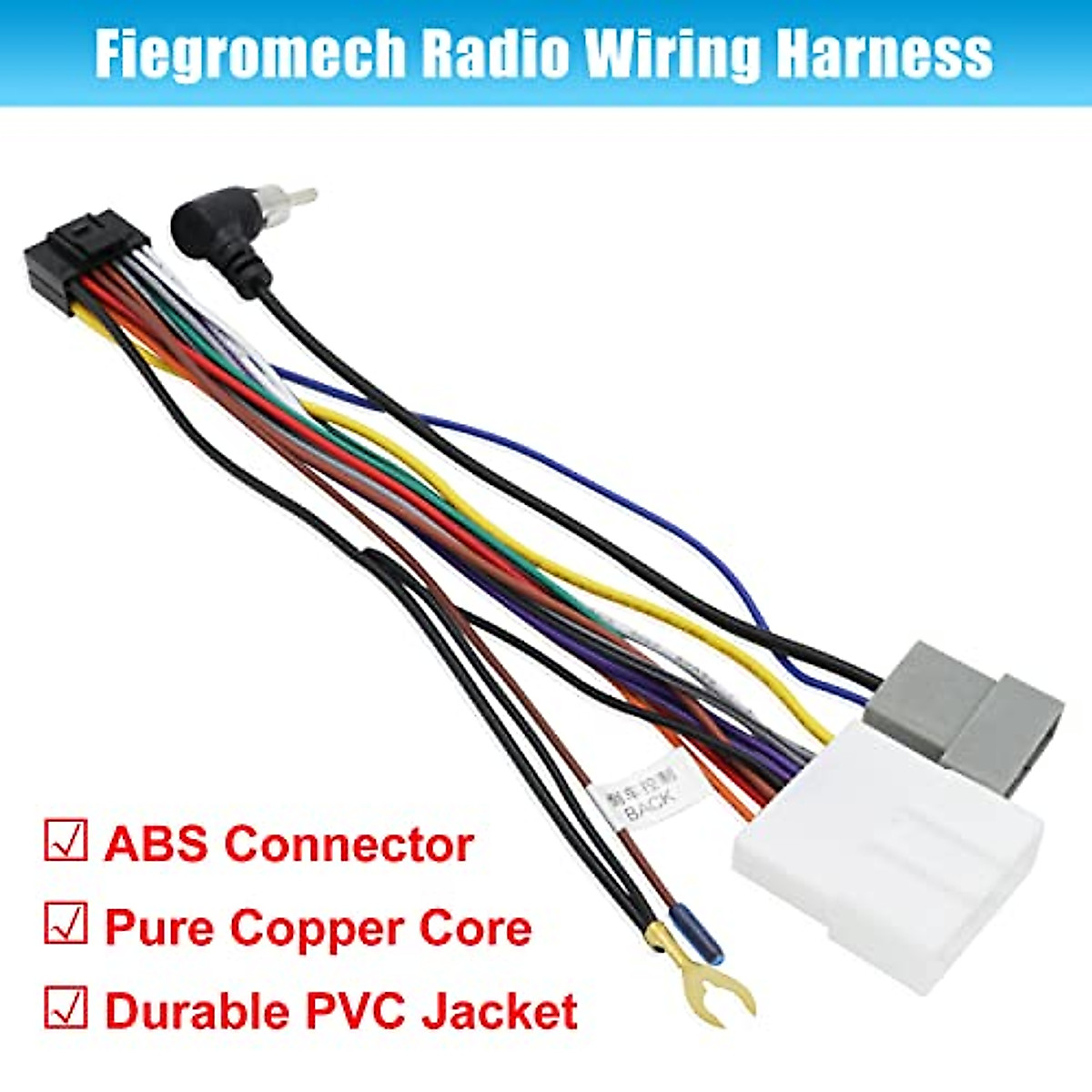 Fiegromech Radio Wiring Harness Adapter Compatible with Nissan Qashqai Sylphy Tiida Bluebird Sunny Subaru Forester 16 Pin ISO Stereo Power Speaker Connector