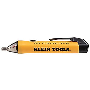 Klein Tools NCVT1P Voltage Tester, Non-Contact Voltage Detector Pen, 50V to 1000V AC, Audible and Flashing LED Alarms, Pocket Clip