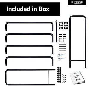 BACKYARD EXPRESSIONS PATIO · HOME · GARDEN 913559 8ft Outdoor | Heavy Duty Log Firewood Storage Rack Holder, Durable Tubular Steel, Easy Assembly, Holds (1) Face Cord of Fire Wood, Black