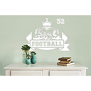 Football Personalized Custom Number Football Player Wall Vinyl Decal Sticker - Graphic Play Decor Kids Bedroom Team Touchdown - Sport B - / Man-Caves, Playroom kids bedroom (Designs Fooball 7)