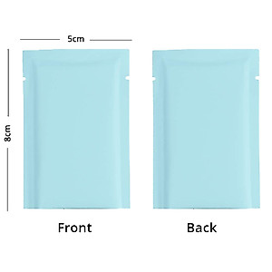 QQ Studio Matte Blue SlickSeal™ Open Top Pouches for Beauty Samples and Products (200, 5x8cm (2x3"))