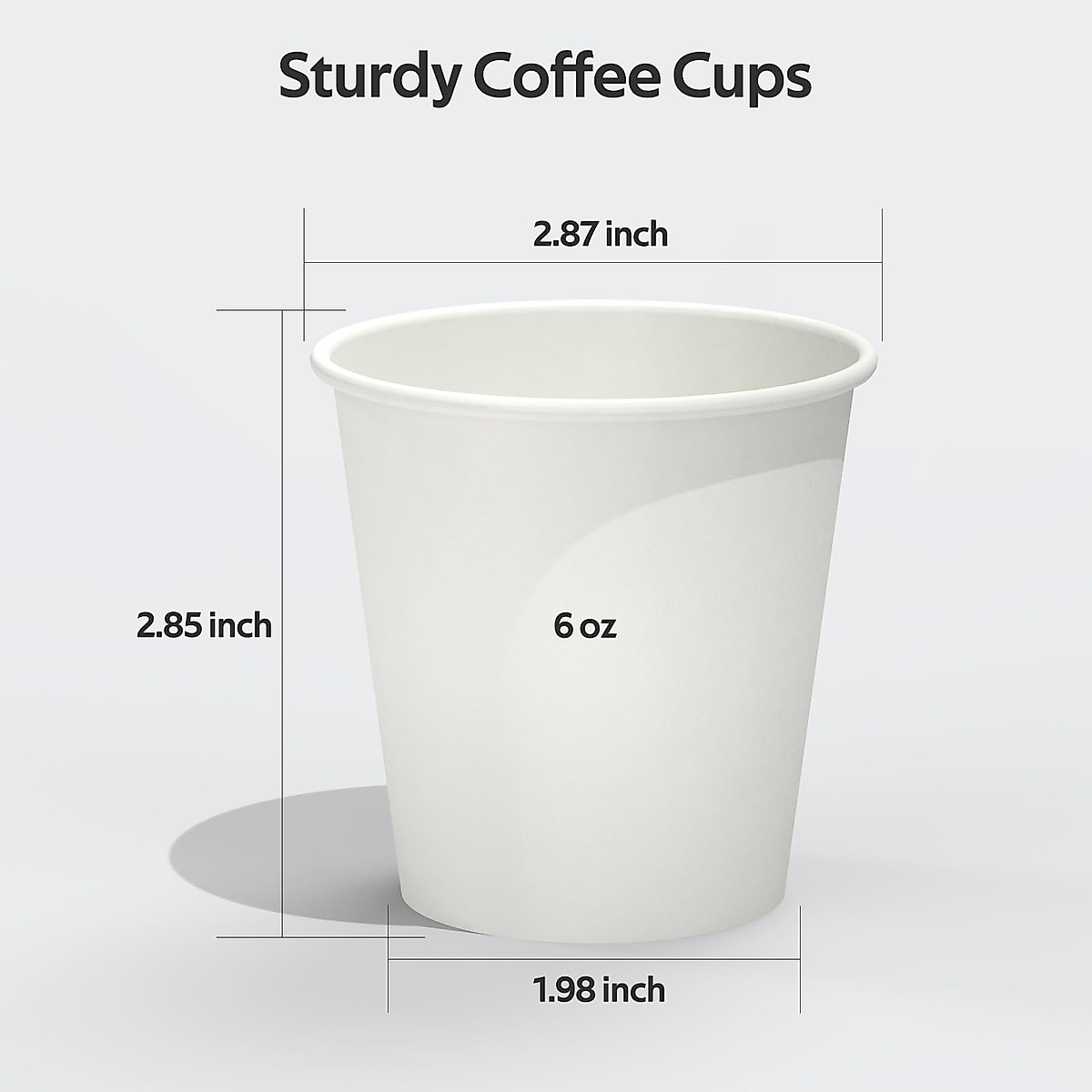 Dealusy 100 Count Paper Cups 6 oz, Leak-Free Food Safe 6oz Cups, Paper Coffee Cups, Hot Cups, Disposable Small Paper Cups