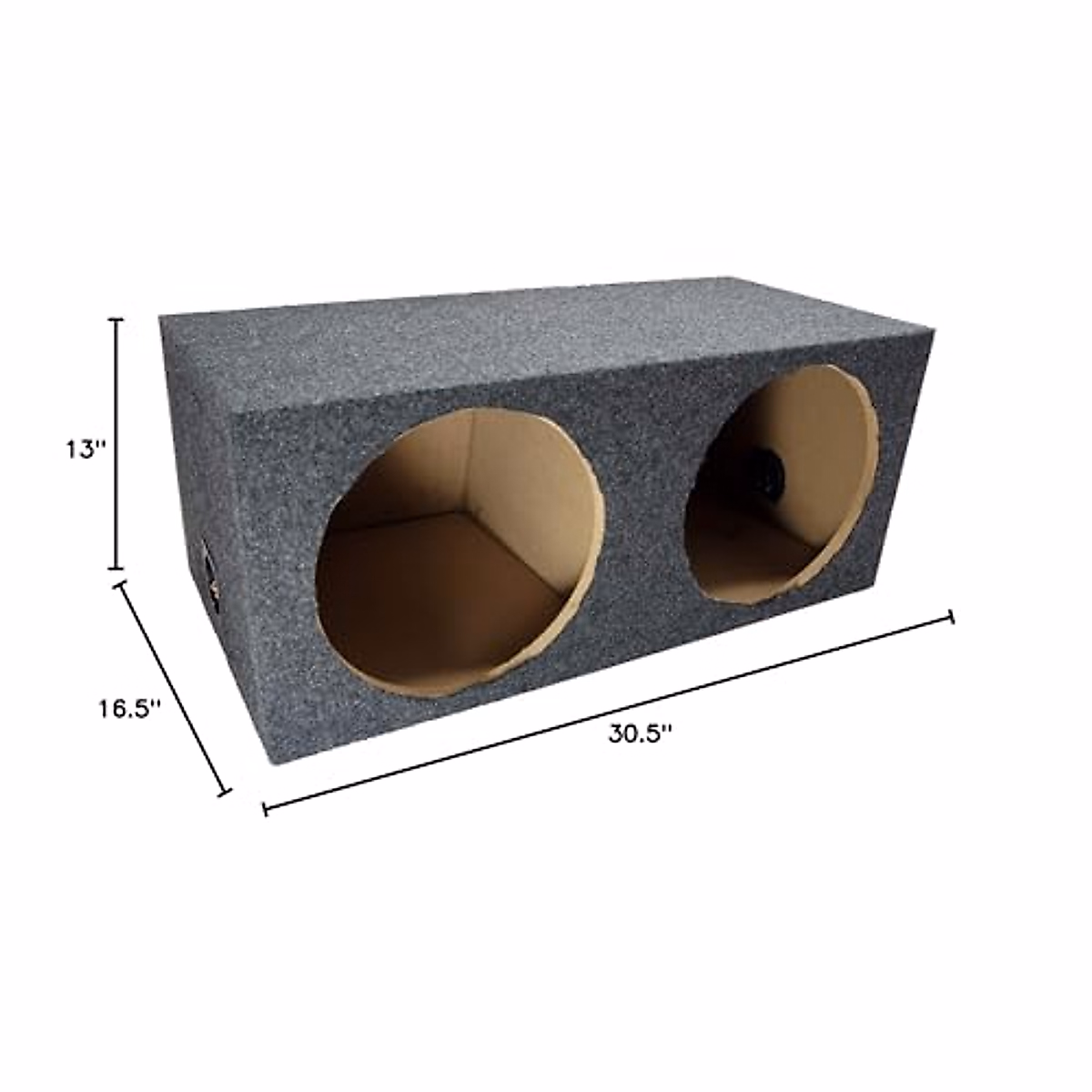 American Sound Connection Car Audio Dual 12" Sealed Subwoofer Rear Angle Sub Box Enclosure 5/8" MDF Wood