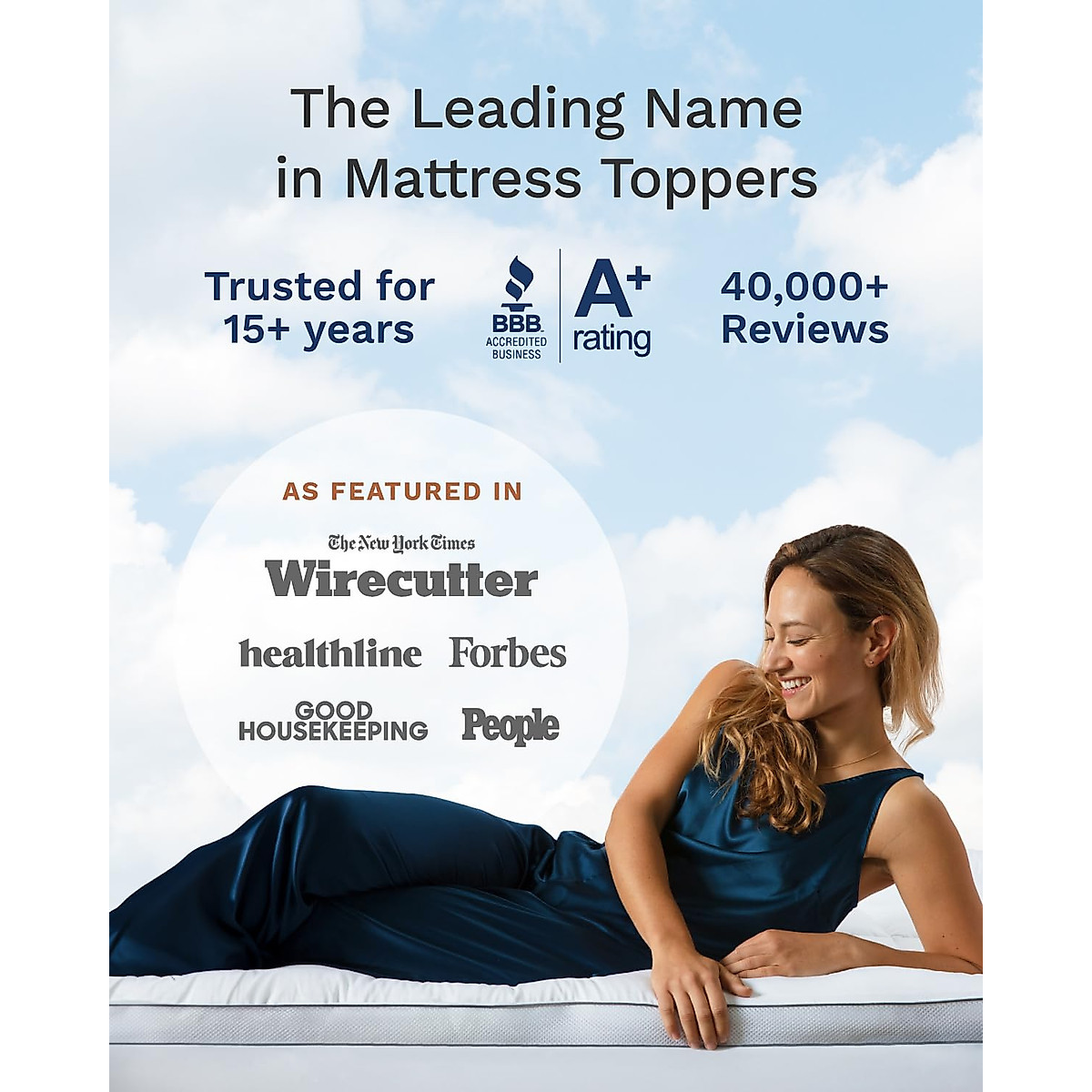 ViscoSoft 4 Inch Pillow Top Memory Foam Mattress Topper Queen - Cooling Hybrid Lux Dual Layer Mattress Pad - CertiPur-US Certified