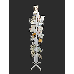 FixtureDisplays® Greeting Card Rack Clear Plexiglass Spinner Retail Spin Rack DVD CD Book Stand 6.25“ Wide Pocket 8.5" High 20 POCKETS 10024-NPF