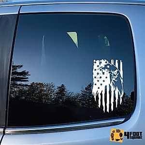 Patriotic American Flag Eagle Decal - Sticker Bomb Vinyl Decal for Car Truck, Computer, Anywhere! Premium 6 Year Outdoor Vinyl (Black, 1)