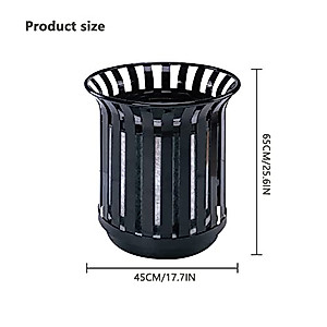 ORULA Outdoor Metal Slatted Trash Receptacle,Waste Receptacle，Commercial Trash Cans,Zone Round Garbage Bin,Square Hotel Street Patio Indoor Metal Standard Waste Receptacle