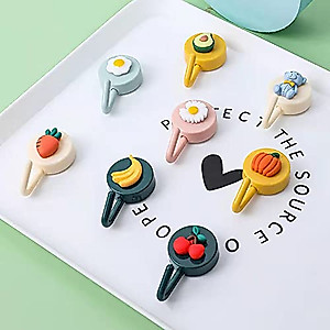 Anller 30 Pack Adhesive Hooks,Wall Cartoon Hooks for Hanging, Utility Removable Wall Hangers Hooks for Shower Room, Bathroom, Kitchen，Multicolor