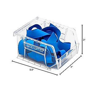 Hudson Exchange 5-1/2" x 4" x 3" Plastic Stackable Storage Bin and Hanging Container (Crystal Clear)