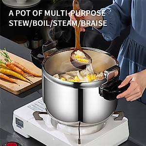 lodnexem Pressure Cooker 15-50 Qt Stainless Steel, Commercial Very Large Pressure Cooker, Multi Explosion Proof Large Steamer Cooking Pressure Canners, for Home, Commercial Use,25L