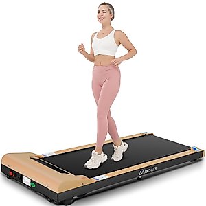 ANCHEER Walking Pad 2.5HP Under Desk Treadmill 300lbs Weight Capacity with Remote Control, Compact Electric Treadmill for Home/Gym/Office with LED Screen, Ultra-Quiet/Installation-Free(Khaki)