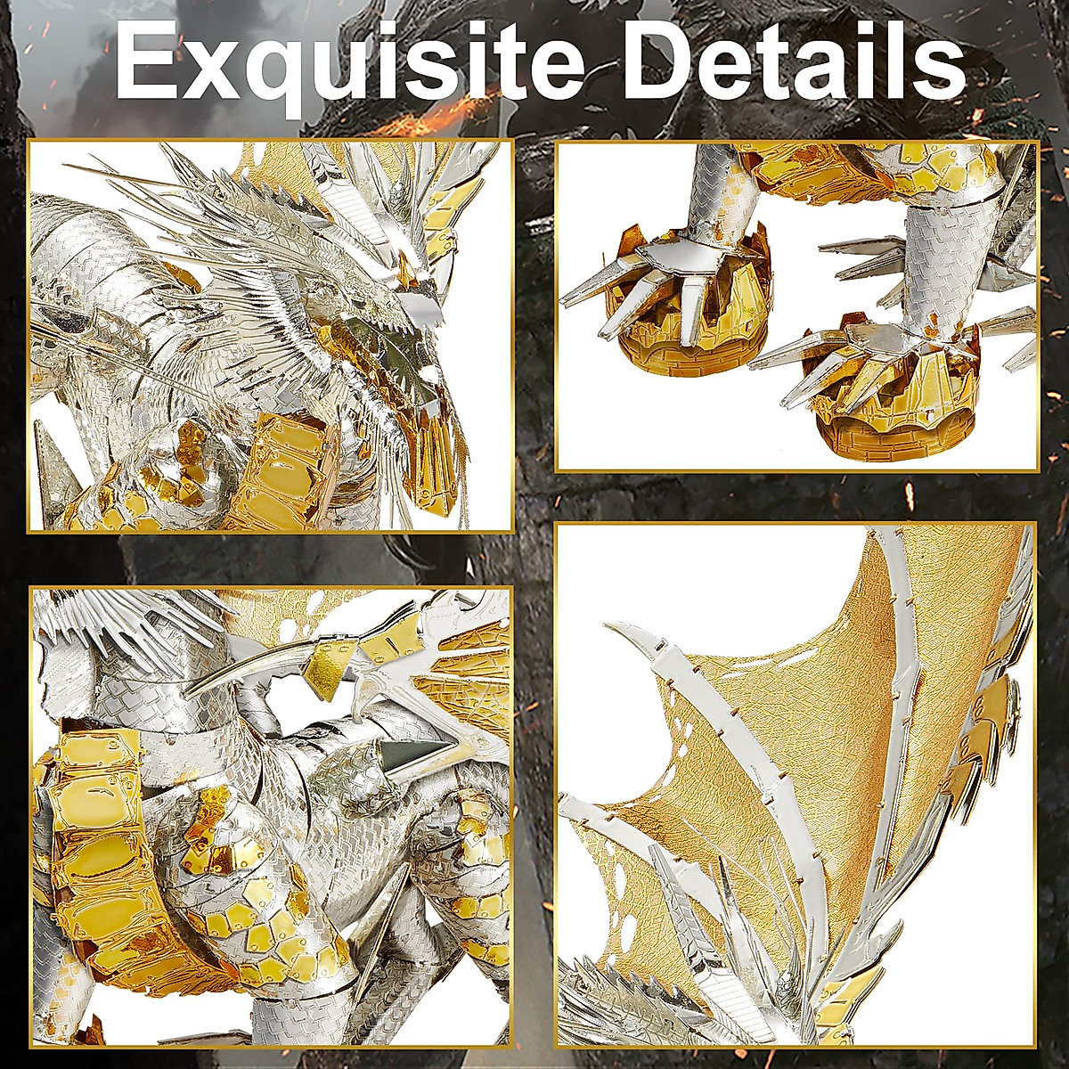 Piececool 3D Metal Puzzles for Adults, Glorystrom Dragon 3D Metal Model Kits, Brain Teaser Puzzles DIY Assembling Crafts for Stress Relief, Great Birthday Gift