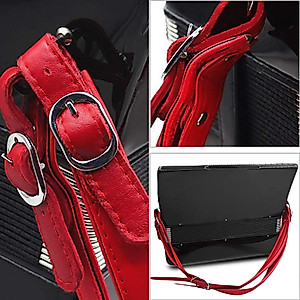 VGEBY Accordion Straps, Adjustable Accordion PU Shoulder Straps Accordion Strap Set for 16-120 Bass (Red)