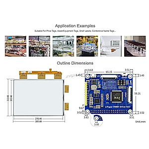 13.3inch e-Paper e-Ink Display HAT for Raspberry Pi Resolution 1600×1200 Black/White 16 Grey Scales USB/SPI / I80 Partial Refresh Support @XYGStudy