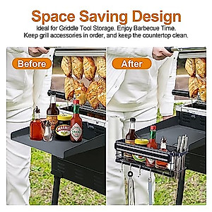 KOCZIL Griddle Caddy for Blackstone 28"/36", Blackstone Caddy Space Saving BBQ Accessories Organize, Grill Caddy for Outdoor Grill, Includes Magnetic Grill Tool Holder, Knife Holder,Paper Towel Holder