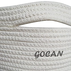 GOCAN Extra Large Laundry Basket toy storage 22"X22"X14" blanket basket Cotton Rope Woven Baskets with Handles for Living Room (Grey/Beige) XXXL