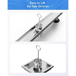 HTOH 2 PCS Shower Drain Lifting Hook, 304 Stainless Steel Drain Key, for Taking Off Square/Linear Shower Drain Grate, Hair Catcher to Daily Clean，Linear Drain Opener/Removal Tool