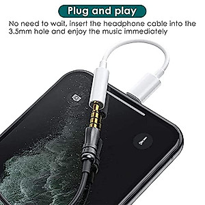 [Apple MFi Certified] 2 Pack for iPhone 3.5mm Headphones Adapter, Lightning to 3.5 mm Headphone/Earphone Jack Converter Audio Aux Adapter Dongle Compatible with iPhone 14 13 12 11 Pro XR XS Max X 8 7