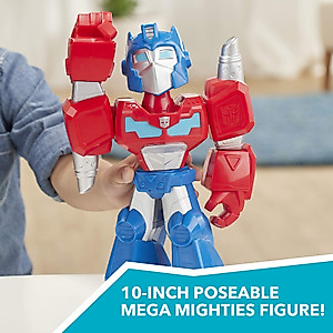 Transformers Optimus Prime Mega Mighties 10" Action Figure, Toys for Kids Ages 3 & Up