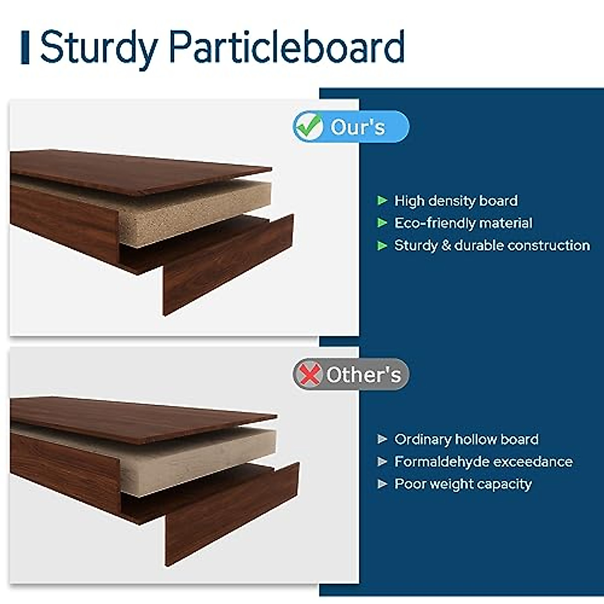 VICLLAX 4-Shelf Wooden Bookcase, 54.5" Height- Adjustable Open Bookshelf for Home Office, Walnut Standing Display Book Shelf