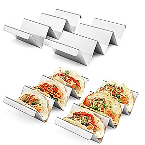 Standard Taco Holders Set of 4 and Grill Taco Rack Set of 4