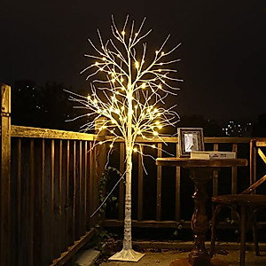 Lighted Birch Tree, 4/6/8 FT Set of 3 Decoration LED Lighted Trees for Home Wedding Festival Party Christmas Decoration Tree Lights