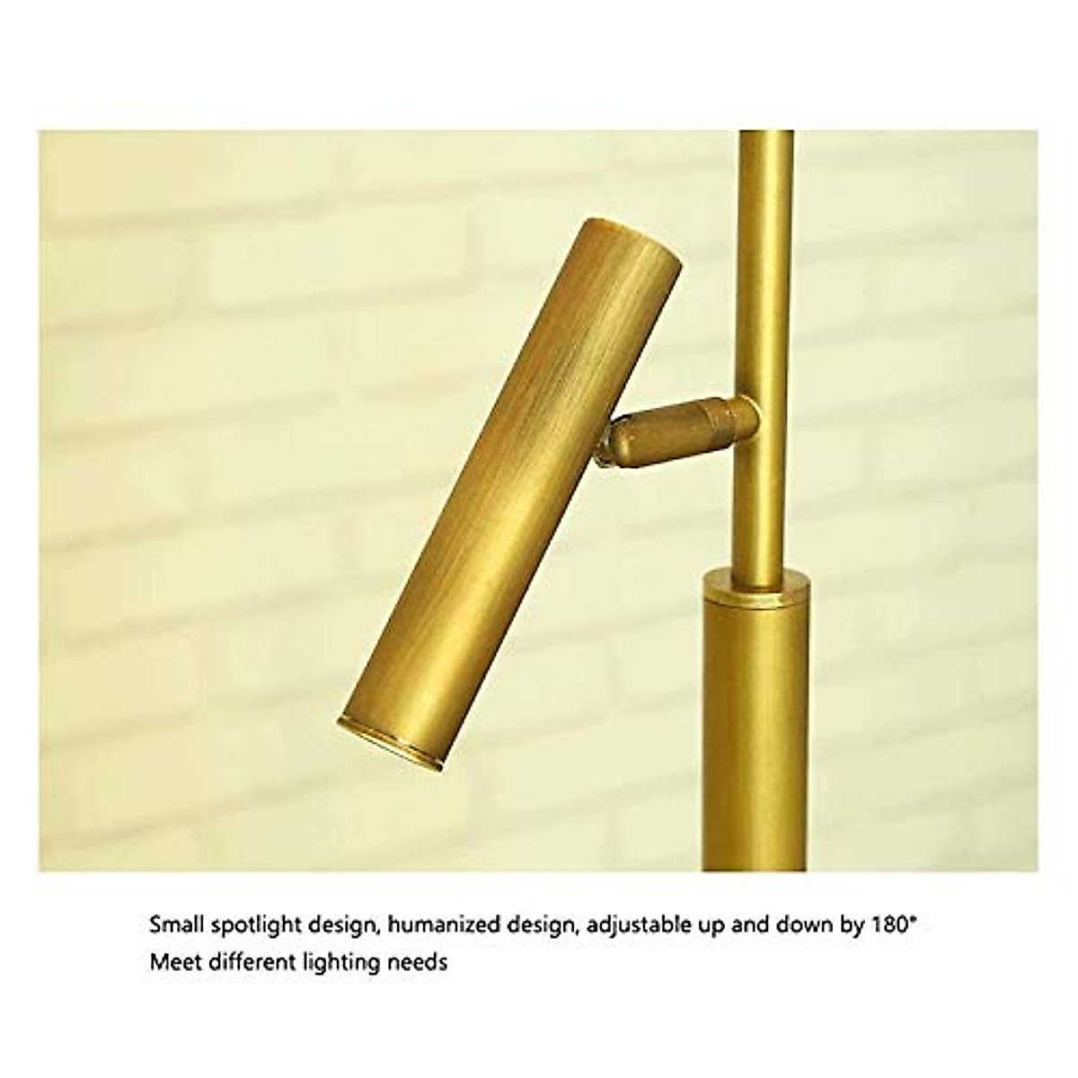 GRFIT Floor Lamp Standing Lamp Spherical Stick Floor Lamp Ontemporary LED Standing Light for Bedrooms Offices Antique Brass Indoor Pole Light ，H 68.2", Gold Modern Standing Lamp Retro Floor lamp