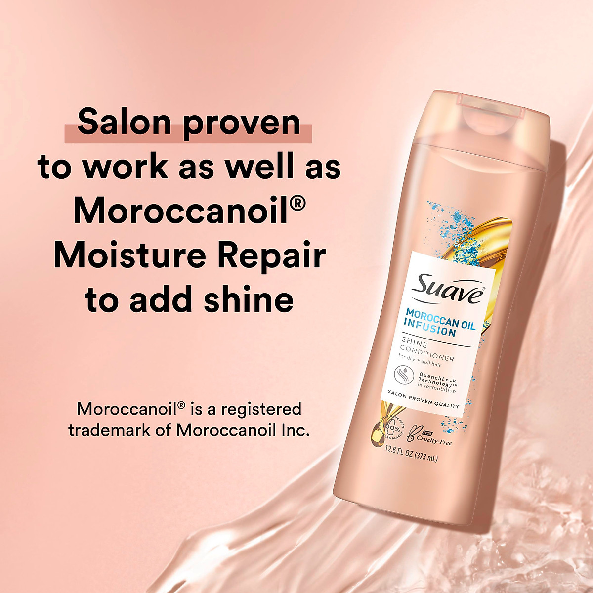 Suave Argan Oil Conditioner, Moroccan Infusion, Shine 3-Pack – Treatment for Dry, Damaged Hair, 12.6 Oz Ea