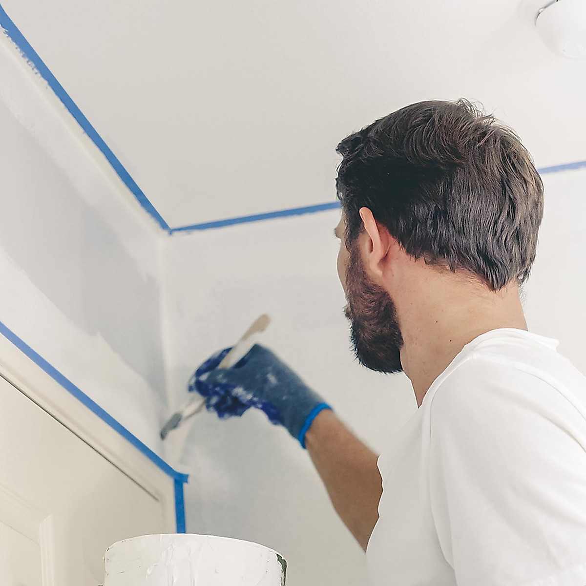 Blue Painter's Tape 3 Rolls, Multi Surface Masking Tape 0.7 Inch x 60 Yard, 180 Yard in Total, Painting and Decoration Supplies, Indoor and Outdoor Use