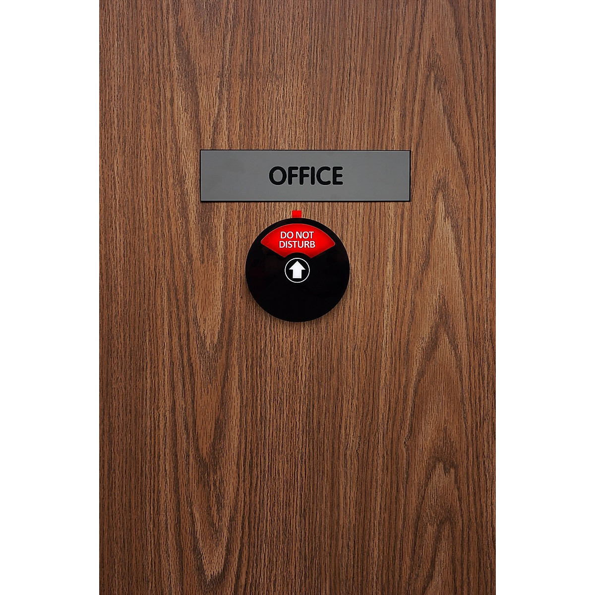 Kichwit Privacy Sign, Do Not Disturb Sign, Out of Office Sign, Please Knock Sign, In a Meeting Sign, Office Sign, Conference Sign for Offices, 5 Inch, Black