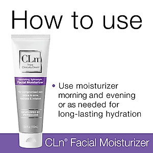 CLn® Facial Moisturizer - Soothes & Calms Skin, Helps Reduce Appearance of Redness, Locks in Moisture without Clogging Pores, Dermatologist & Clinically Tested, 3.4 oz.