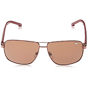 Lacoste Men's L162S Rectangular Sunglasses, Brown/Brown, 61 mm