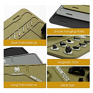 OneTigris Gun Cleaning Mat Rifle Pistol Gun Mat with Magnetic Dots, Non-Slip Oil Resistant Brown